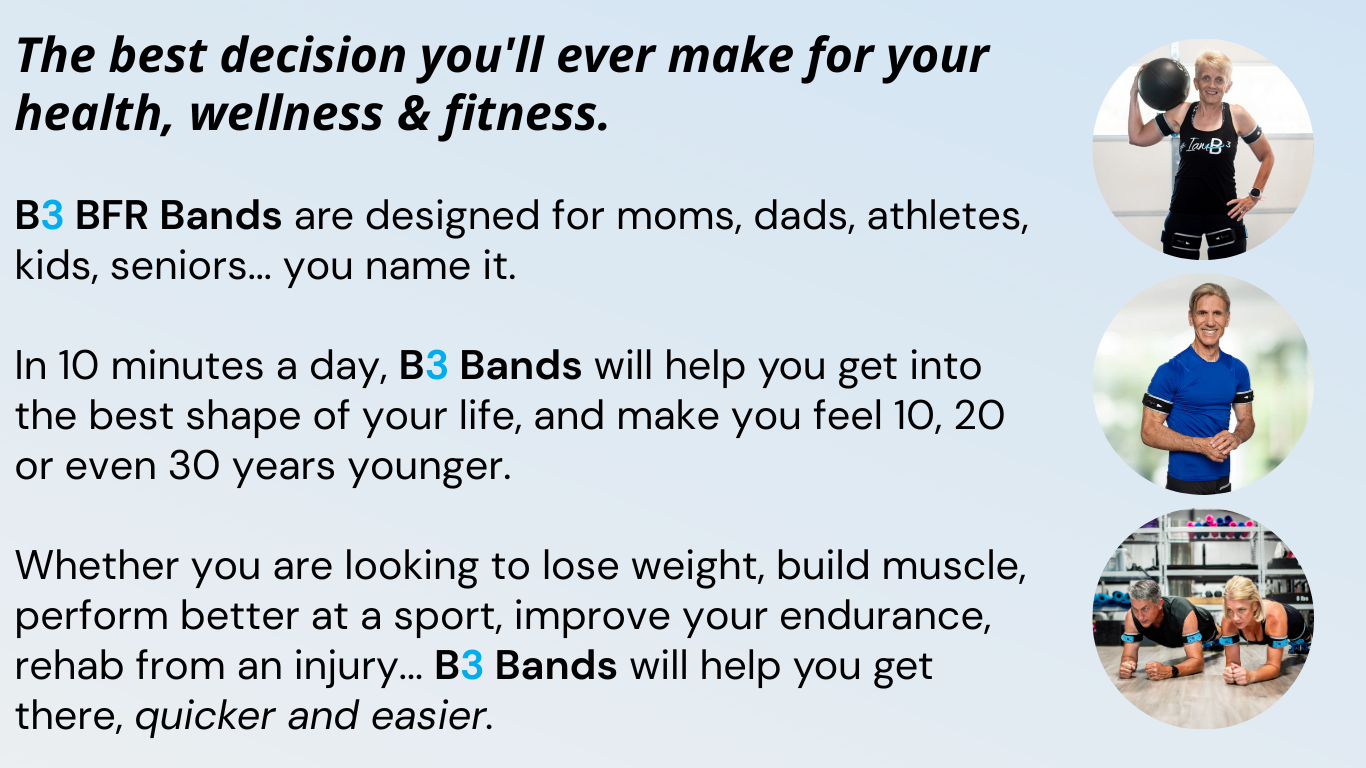 B3 Blood Flow Restriction Bands For Muscle Growth, Weight Loss, Better Health